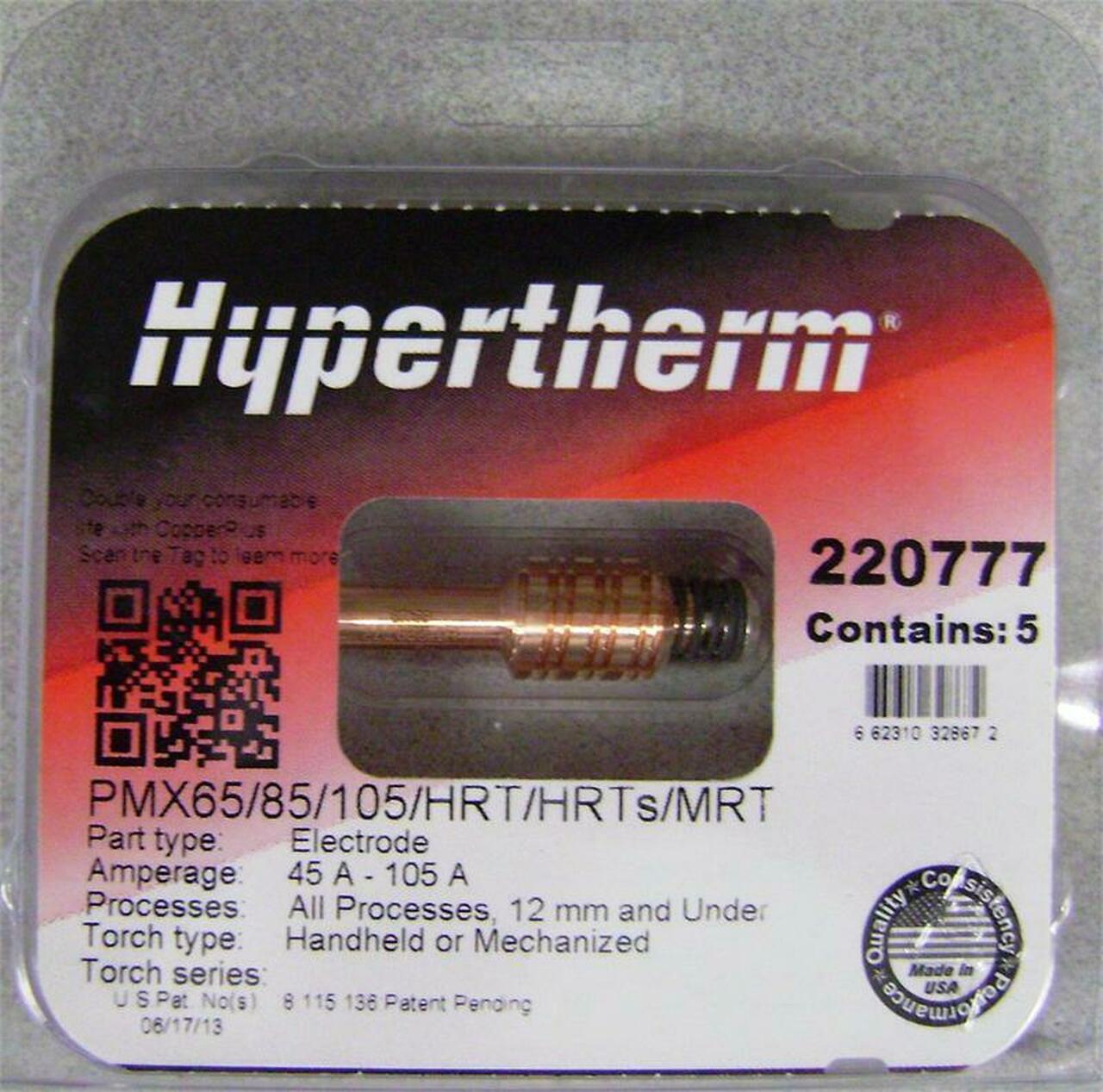 Hypertherm 220777 Copper Plus Electrodes For Duramax Torches - Welcome